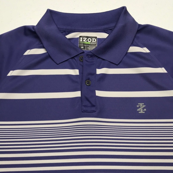 Izod | Shirts | Izod Golf Mens Purple White Striped Polo Shirt | Poshmark